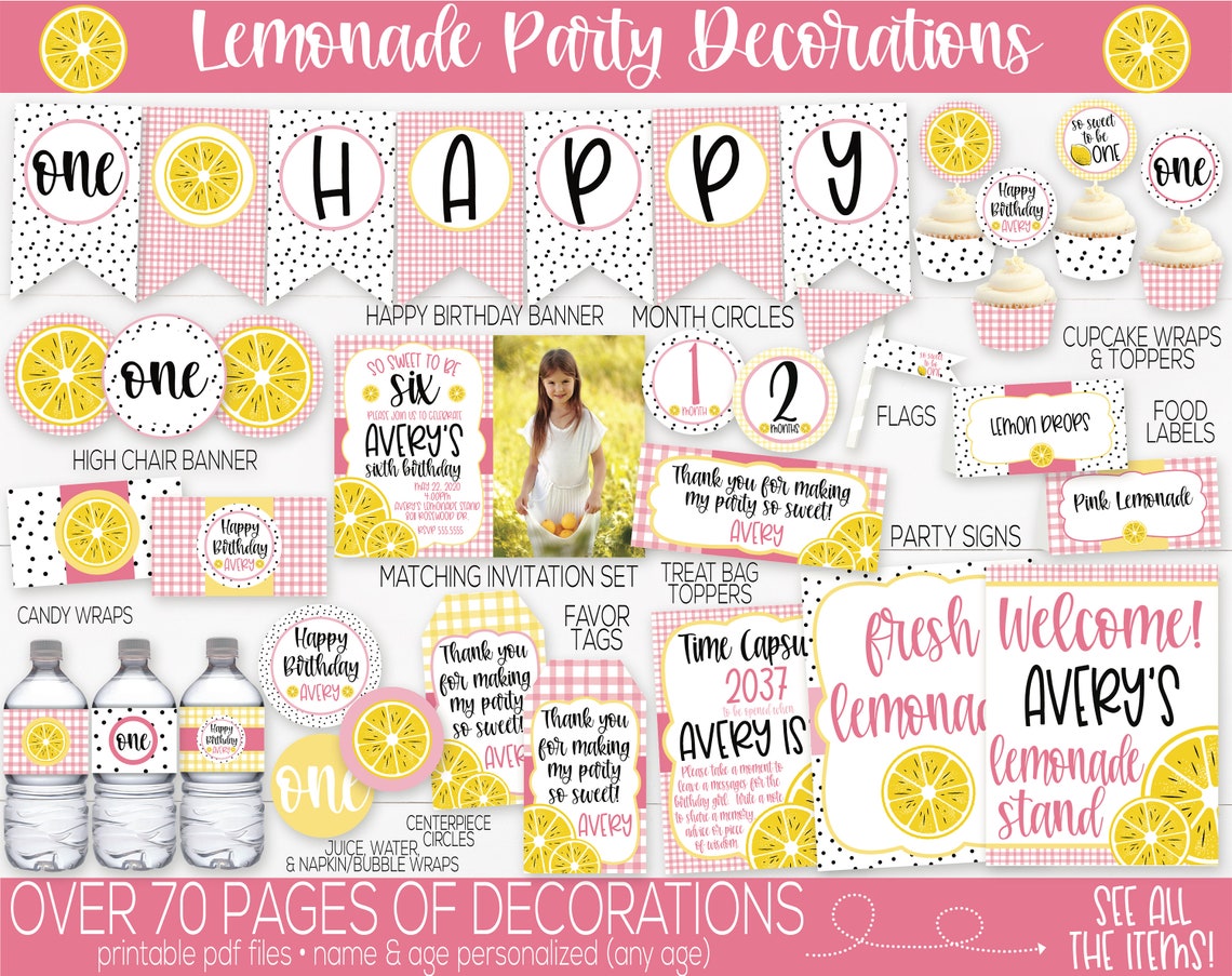 Pink Lemonade Birthday Party Decorations Lemonade Stand Pink | Etsy