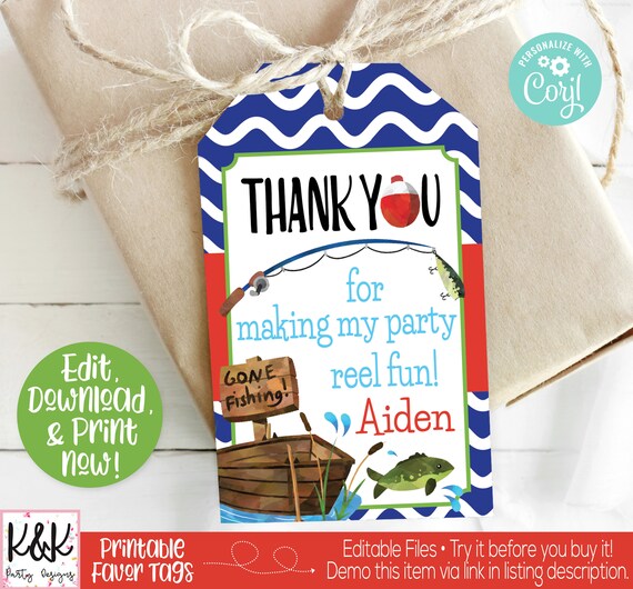 Fish Favor Tag, Ofishally One, o-fish-ally one, Fish Birthday Party ...