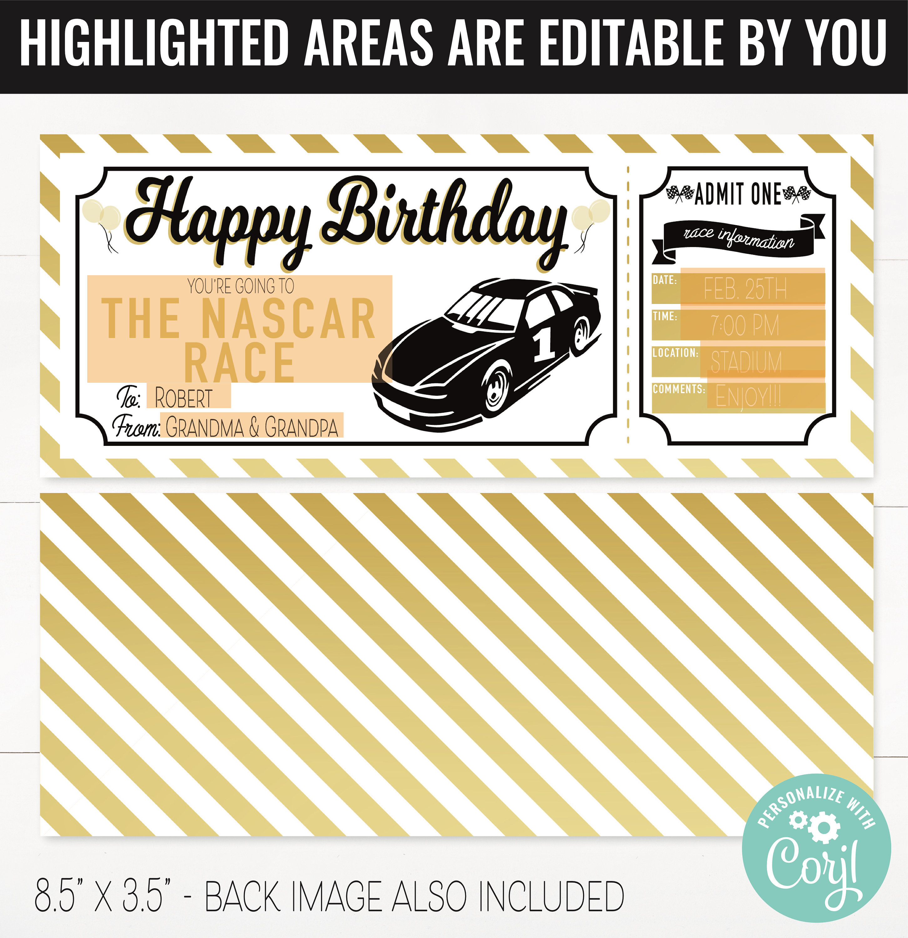 Valentine Surprise Nascar Race Ticket Gift Voucher Nascar Race Trip ...