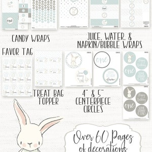 Bunny Birthday Party Decorations, Some Bunny is One, Spring Birthday ...