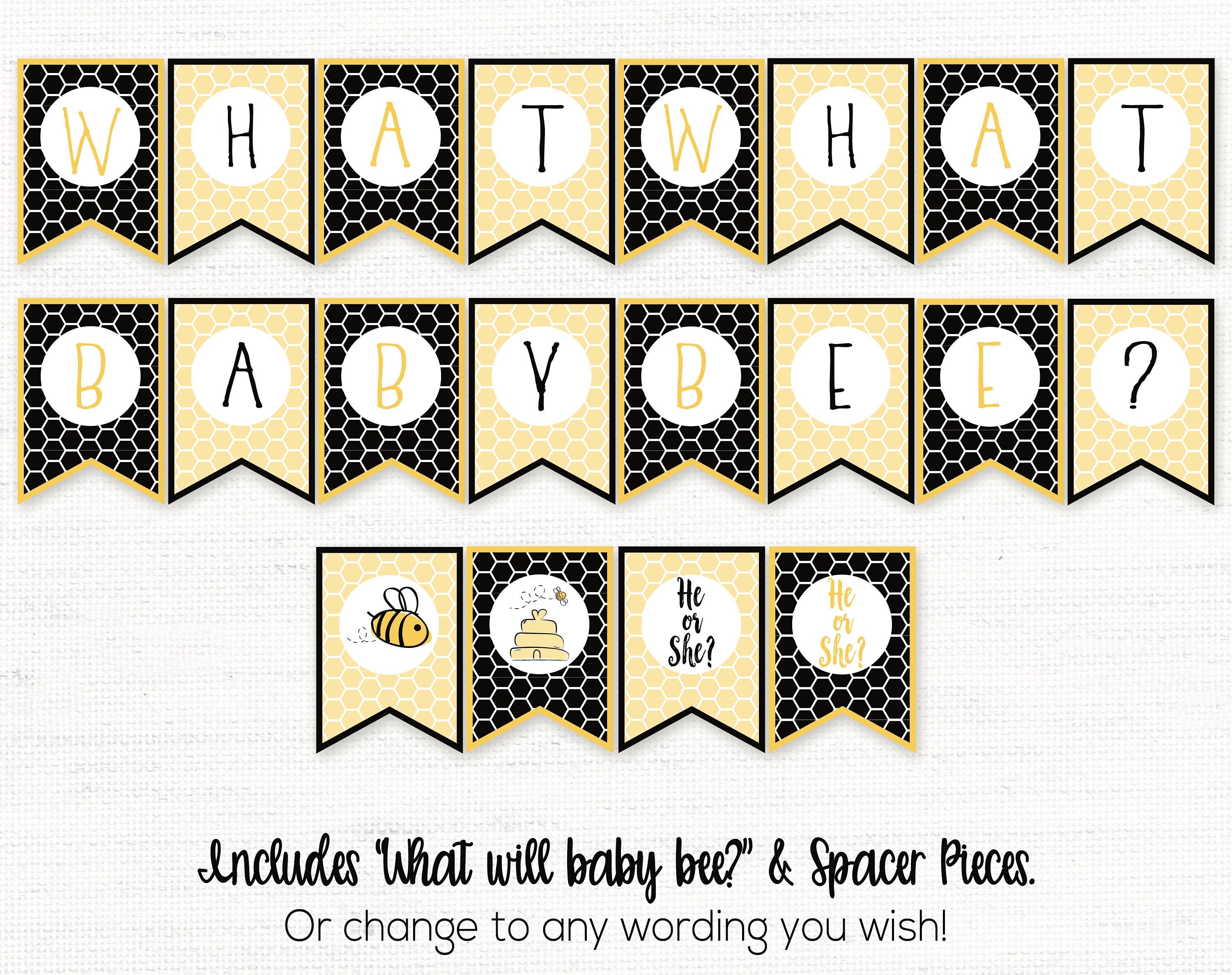 Bee Gender Reveal Banner Bee Gender Reveal Decorations What | Etsy