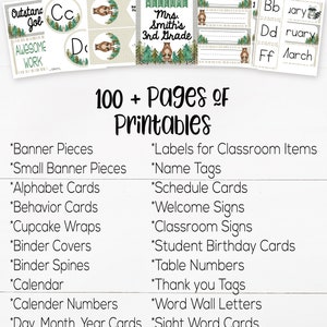 Woodland Classroom Desk Name Tag Printable, Woodland Forest Theme ...