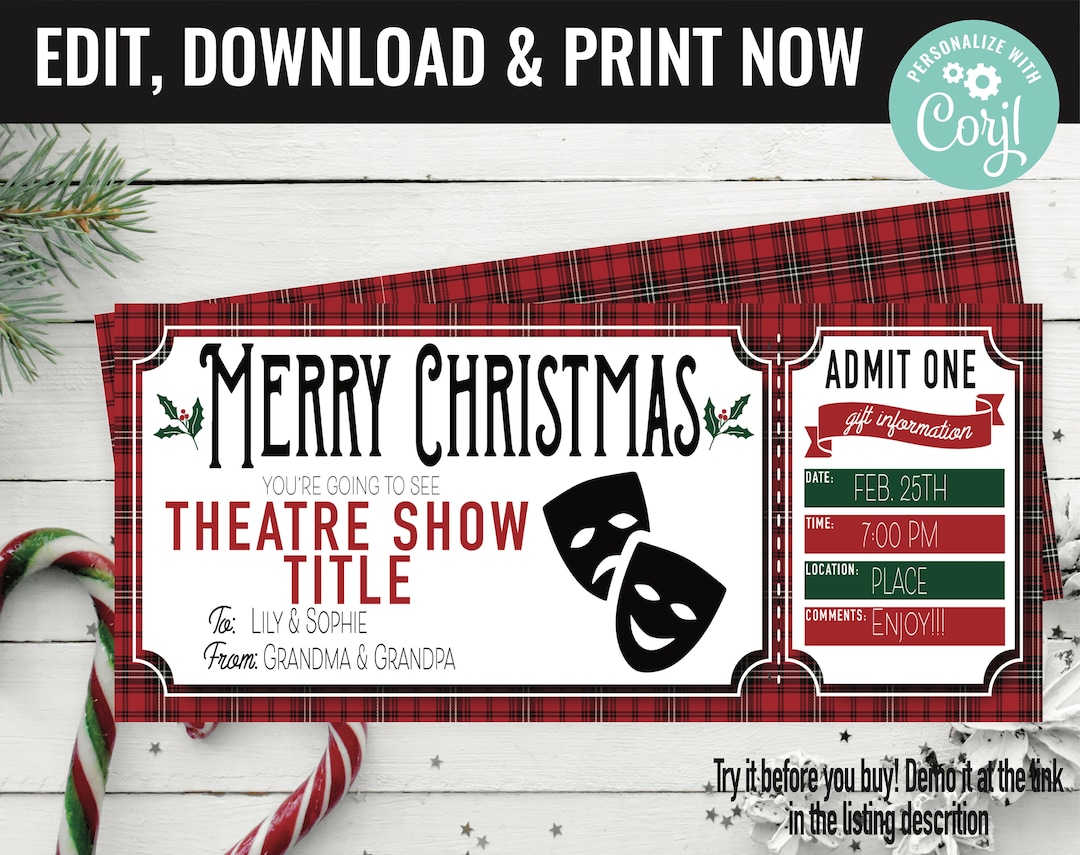 Christmas Theatre Play Musical Ticket Surprise Gift Voucher, Surprise ...