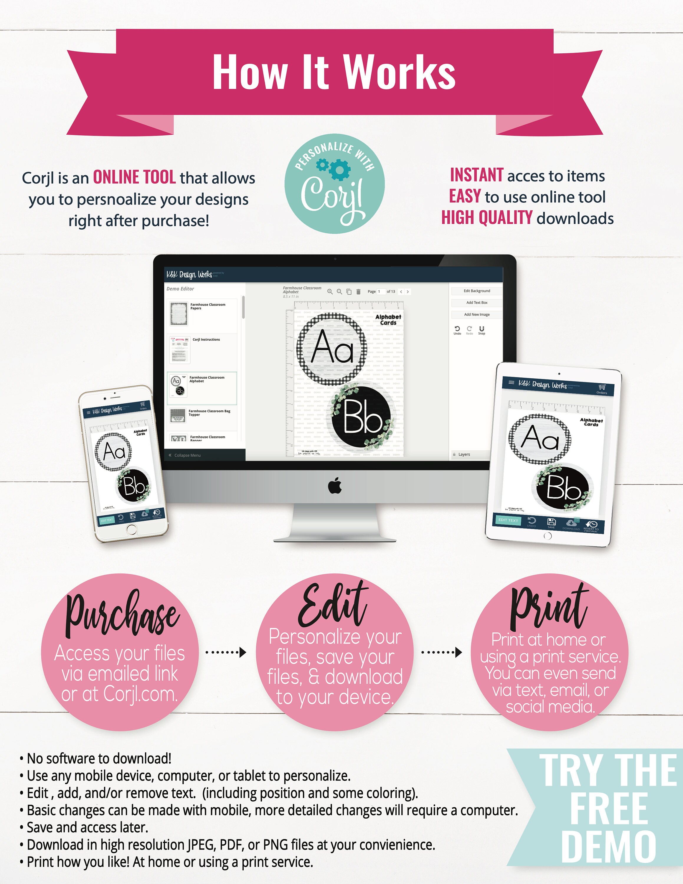 Farmhouse Theme Classroom Alphabet Banner Printable Teacher | Etsy