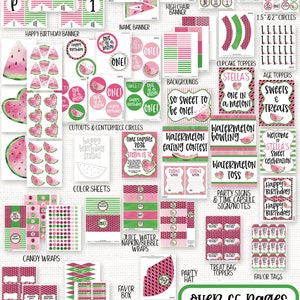 Watermelon Birthday Party Decorations, One in a Melon Party, Watermelon ...