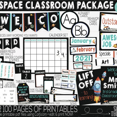Space Classroom Supplies and Decorations Space Theme Teacher - Etsy