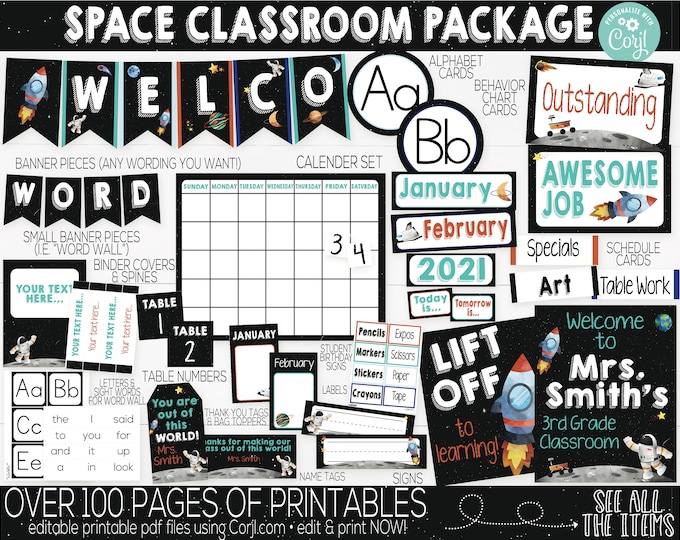 Space Classroom Supplies and Decorations, Space Theme, Teacher Supply ...