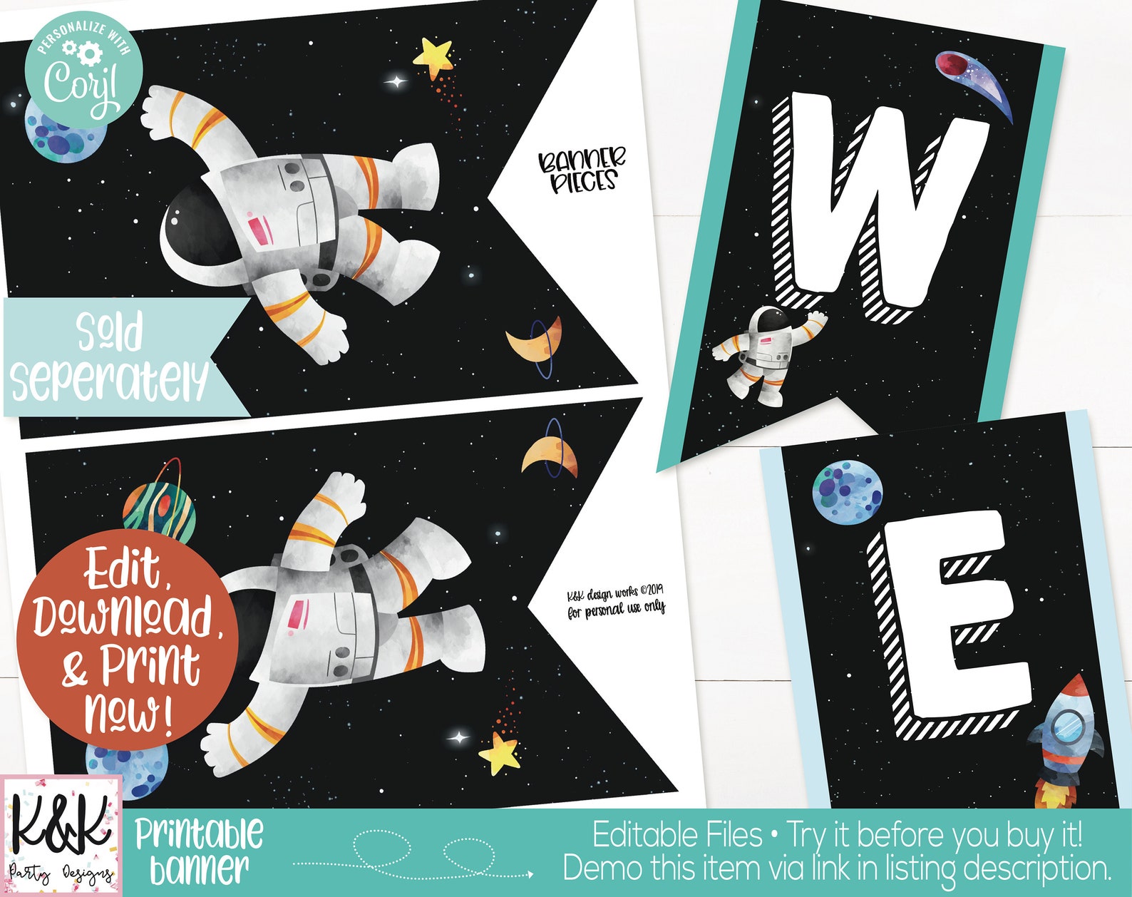 Space Theme Classroom Alphabet Banner Printable Teacher - Etsy