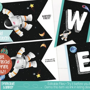 Space Theme Classroom Alphabet Banner Printable, Teacher Supply ...