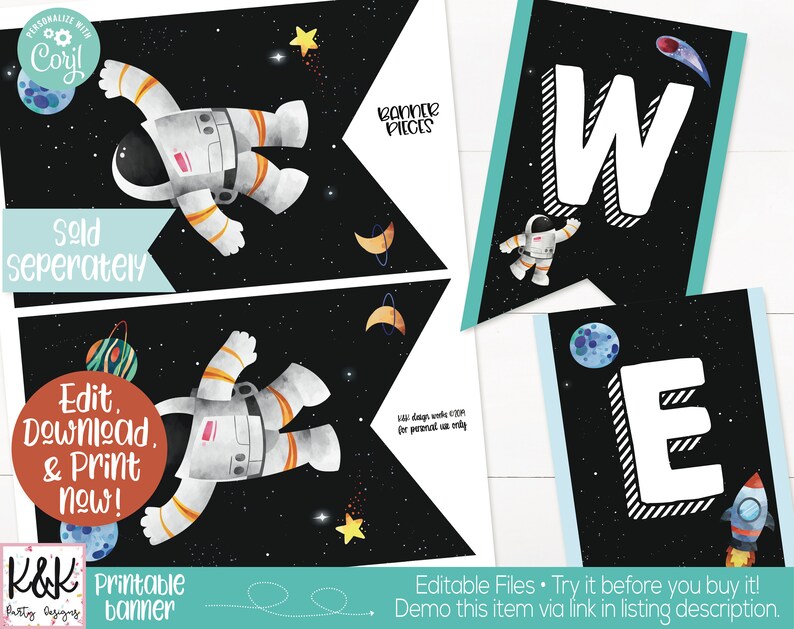 Space Theme Classroom Alphabet Banner Printable Teacher - Etsy