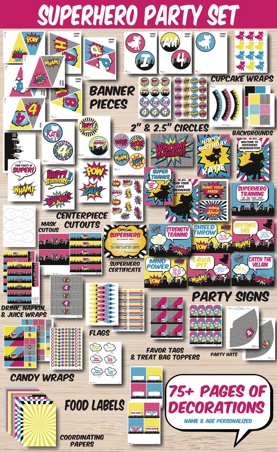 Girl Superhero Birthday Party Decorations, Girl Superhero, Girls ...