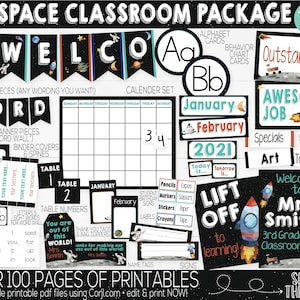 Outer Space Theme Classroom Banner Printable, Teacher Supply, Printable ...