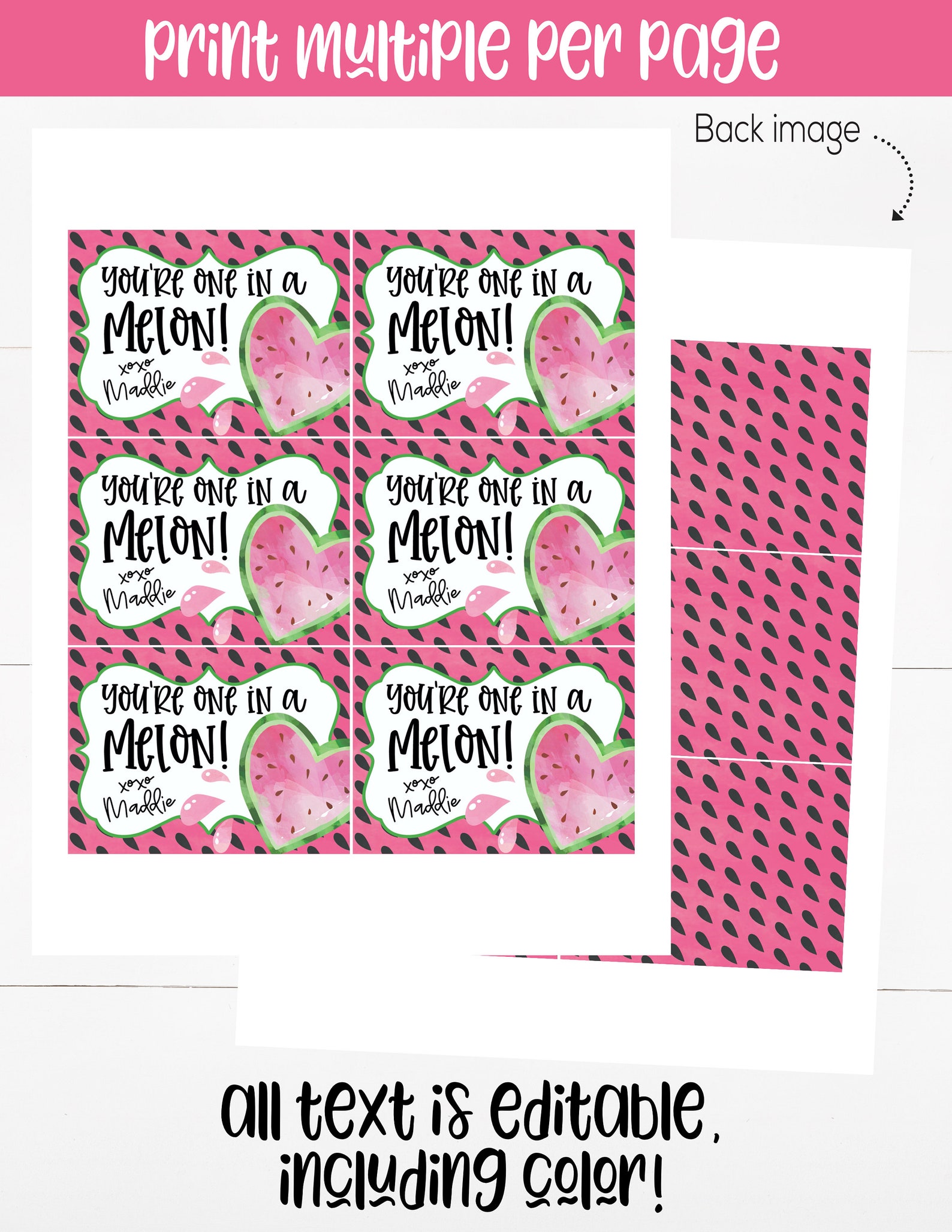 Watermelon Printable Valentine Card Kids Valentines Day Card - Etsy