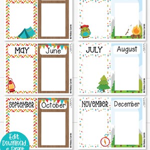 Camping Classroom Birthday Display Printable, Camping Forest Theme ...