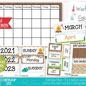 Camping Theme Classroom Editable Number Card Posters Printable, Teacher ...