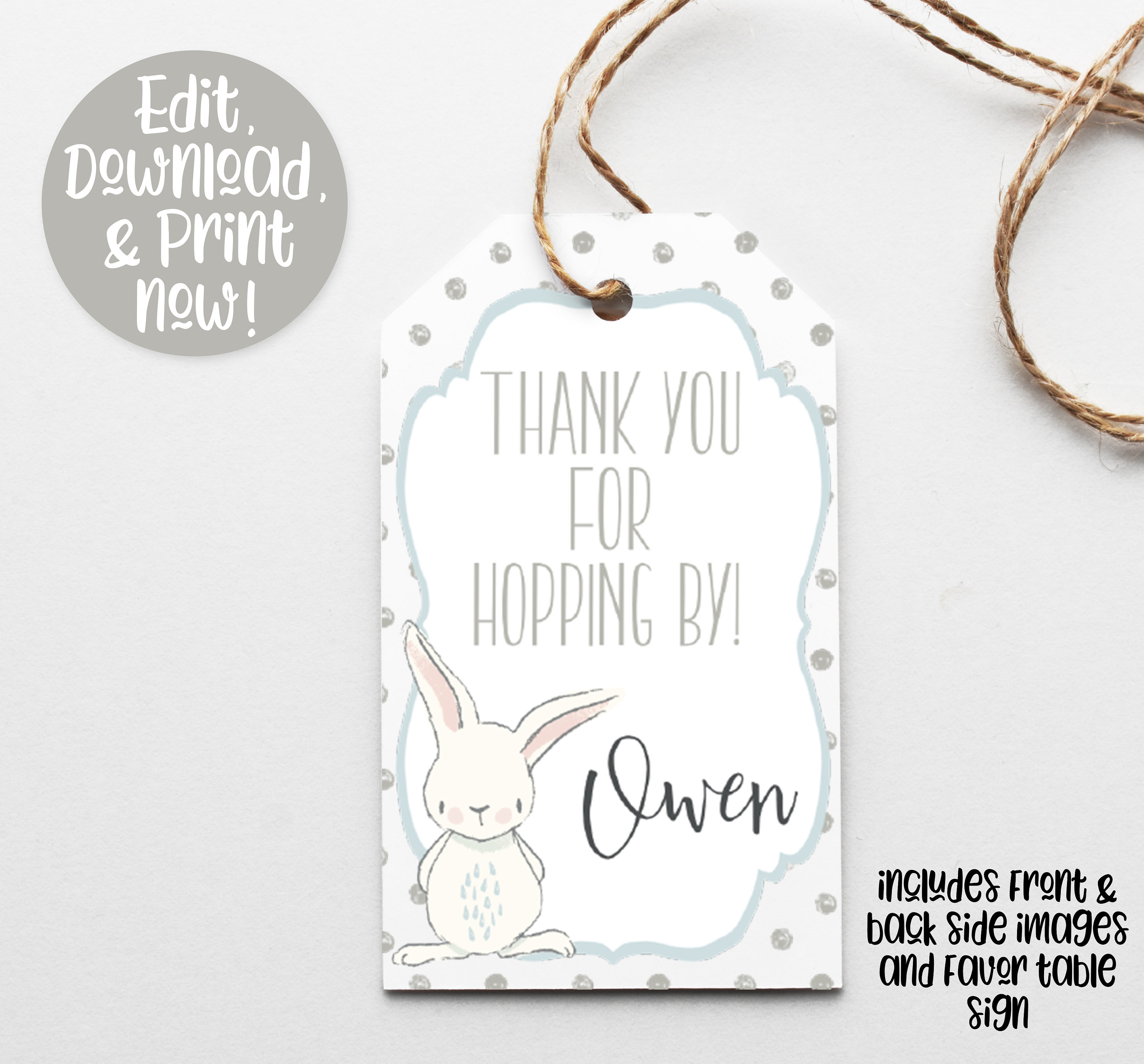 Bunny Favor Tag Some Bunny is One Spring Birthday Bunny | Etsy