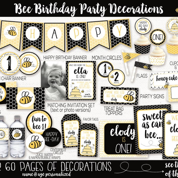 Bee Birthday Decorations - Etsy