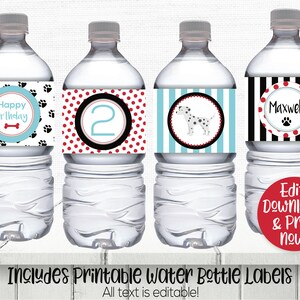 Puppy Dog Water Bottle Labels, Puppy Dog Drink Labels, Puppy Dog ...
