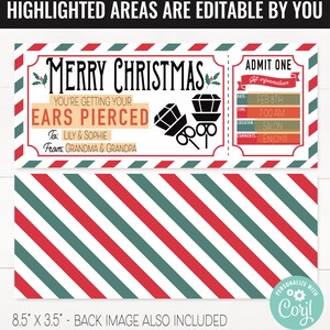Christmas Ear Piercing Surprise Gift Voucher, Surprise Earring Piercing ...