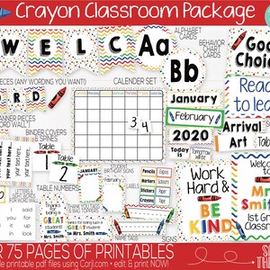 Crayon Theme Classroom Alphabet Banner Printable, Teacher Supply ...