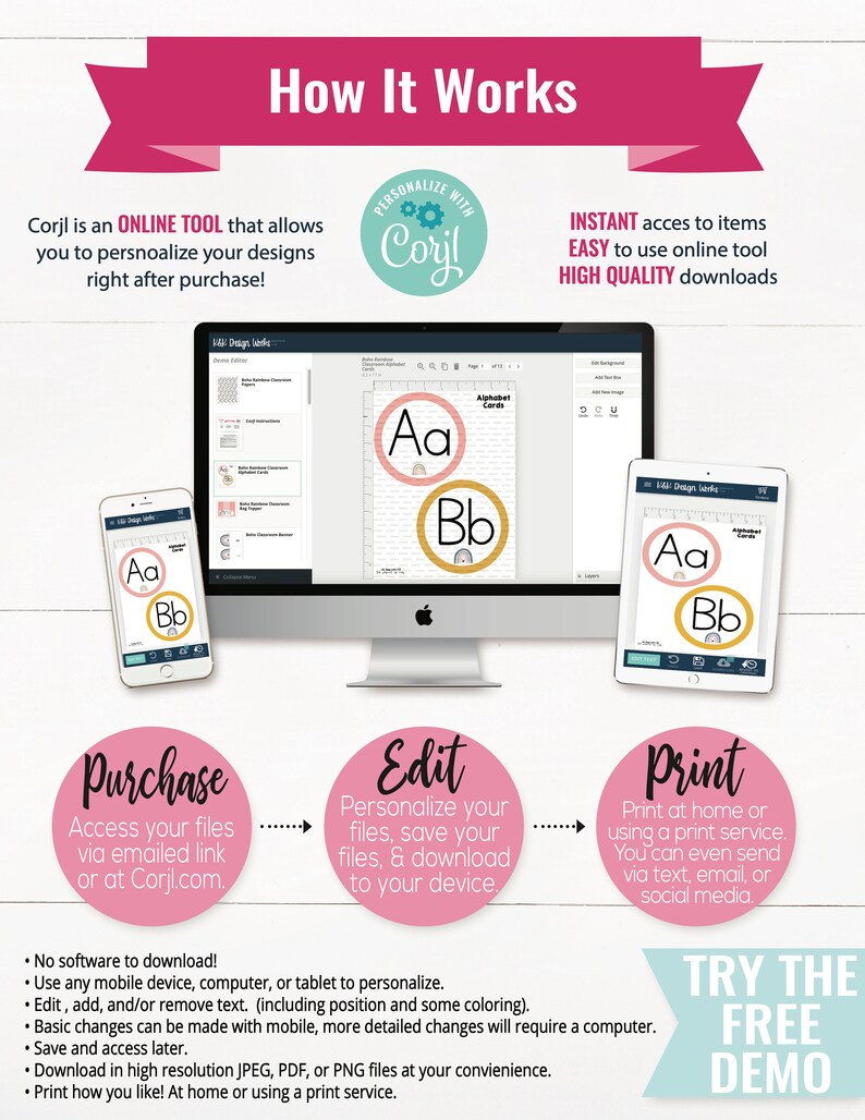 Boho Rainbow Theme Classroom Calendar Set Printable Teacher | Etsy