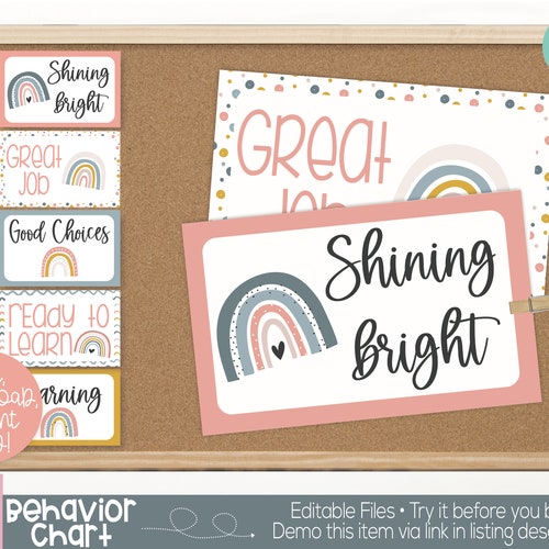 Boho Rainbow Theme Classroom Banner Printable Teacher Supply - Etsy