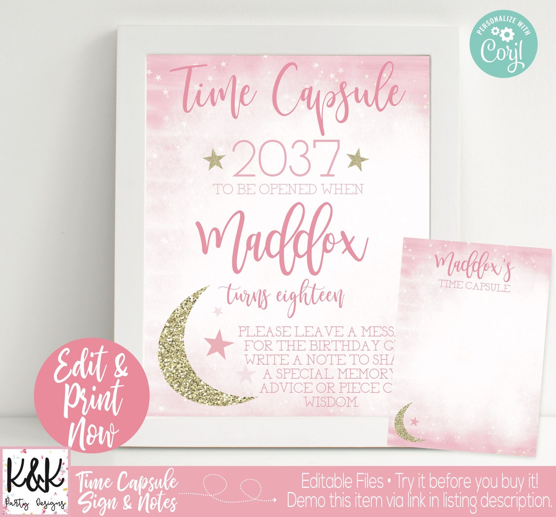 Twinkle Twinkle Little Star Birthday Time Capsule Sign First | Etsy