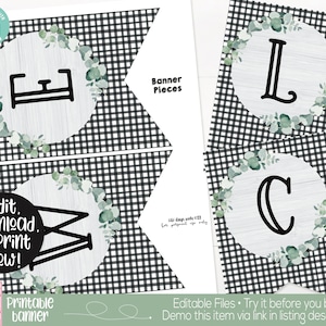 Farmhouse Theme Classroom Banner Printable, Teacher Supply, Printable ...