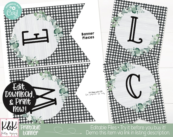 Farmhouse Theme Classroom Banner Printable Teacher Supply | Etsy