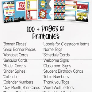 Superhero Classroom Supplies and Decorations, Superhero Theme, Teacher ...