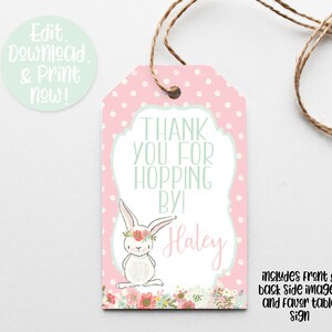 Bunny Favor Tag, Some Bunny is One, Bunny Birthday Party Decorations ...