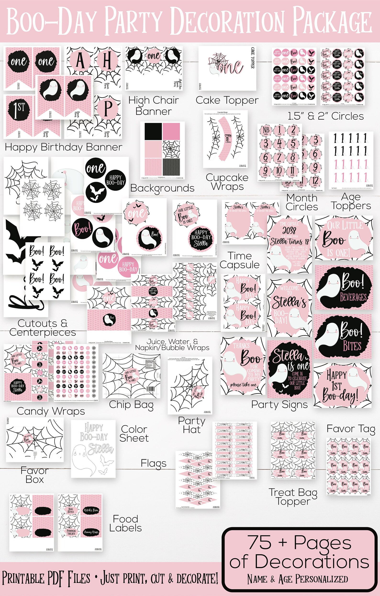 Boo Pink Ghost Birthday Party Chalkboard, Little Boo Pink Ghost ...