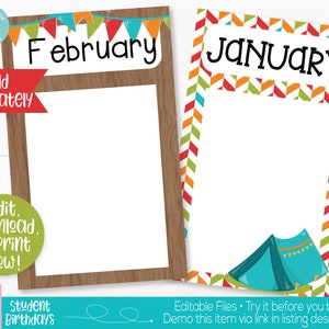 Camping Theme Classroom Editable Number Card Posters Printable, Teacher ...