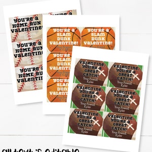 Sports Printable Valentine Card, Kids Valentines Day Card, School ...