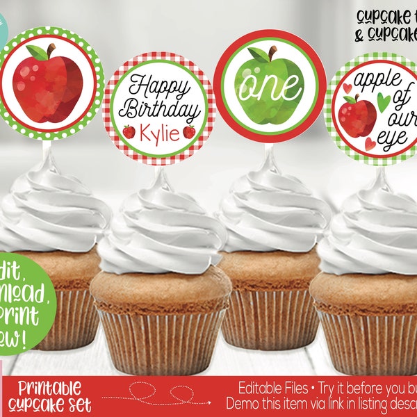 Apple Cupcake Topper - Etsy