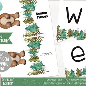Woodland Forest Theme Classroom Alphabet Banner Printable, Teacher ...