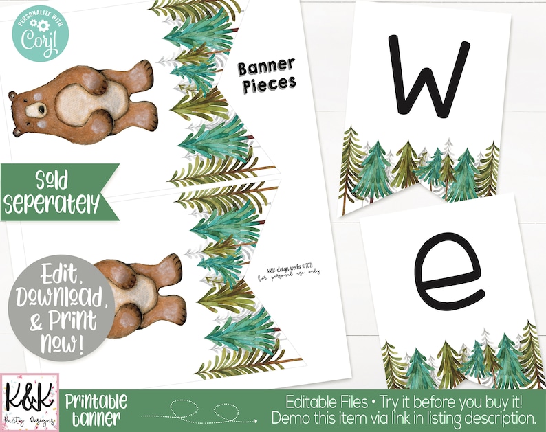 Woodland Forest Theme Classroom Alphabet Banner Printable - Etsy