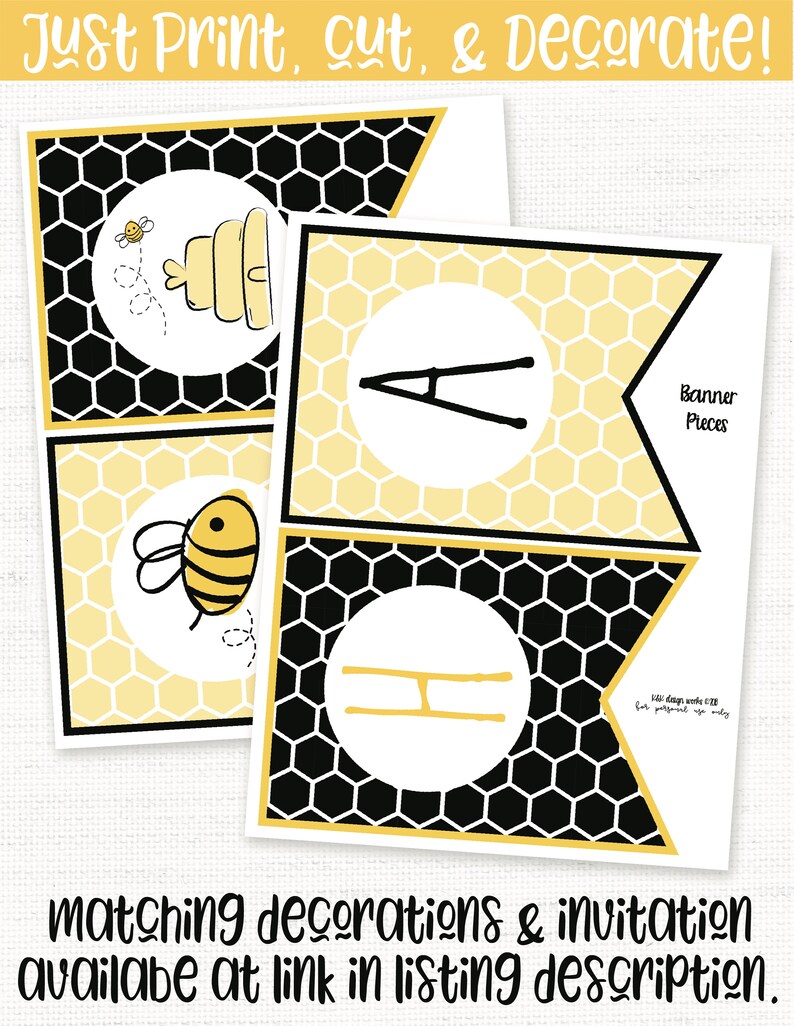Bee Birthday Party Banner Bee Birthday Party Decorations Bee | Etsy