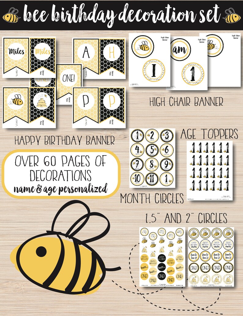 Bee Birthday Party Invitation Beeday Birthday Party | Etsy