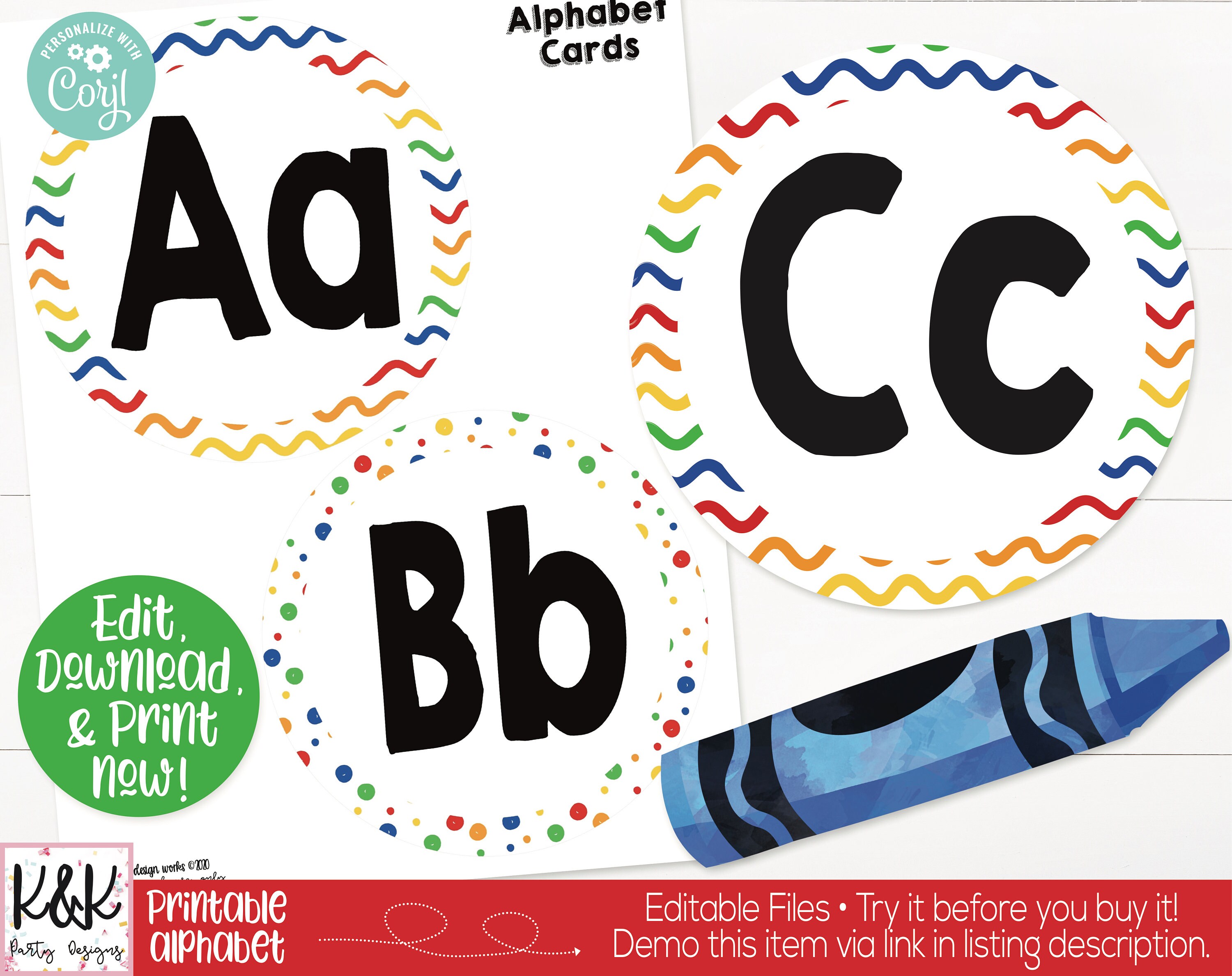 Crayon Theme Classroom Alphabet Banner Printable, Teacher Supply ...
