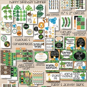 Safari Chalkboard Poster Printable, Jungle First Birthday Chalkboard ...