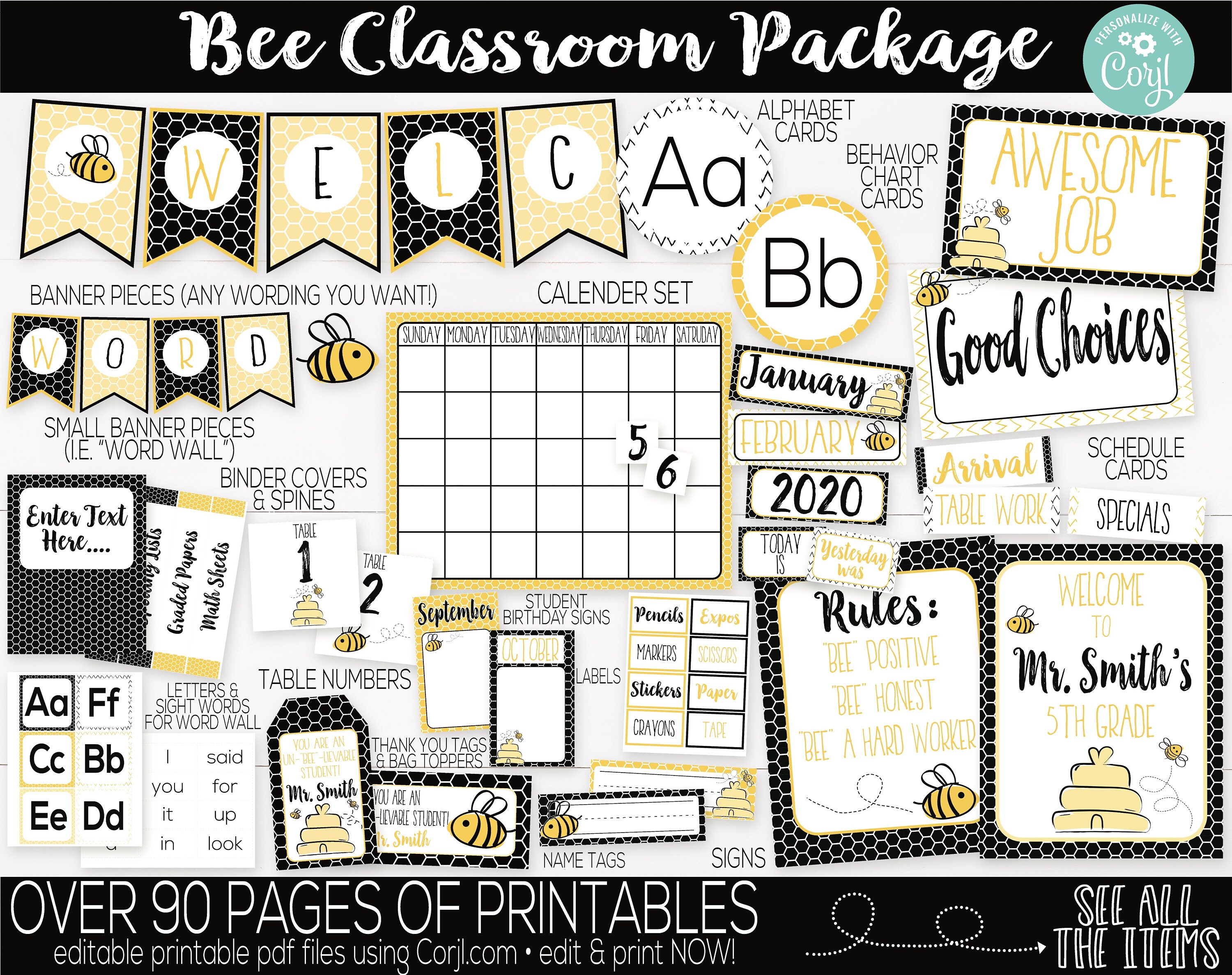 Bee Theme Classroom Editable Behavior Clip Chart Printable - Etsy Canada
