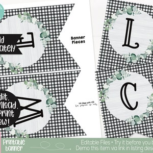 Farmhouse Theme Classroom Alphabet Banner Printable, Teacher Supply ...