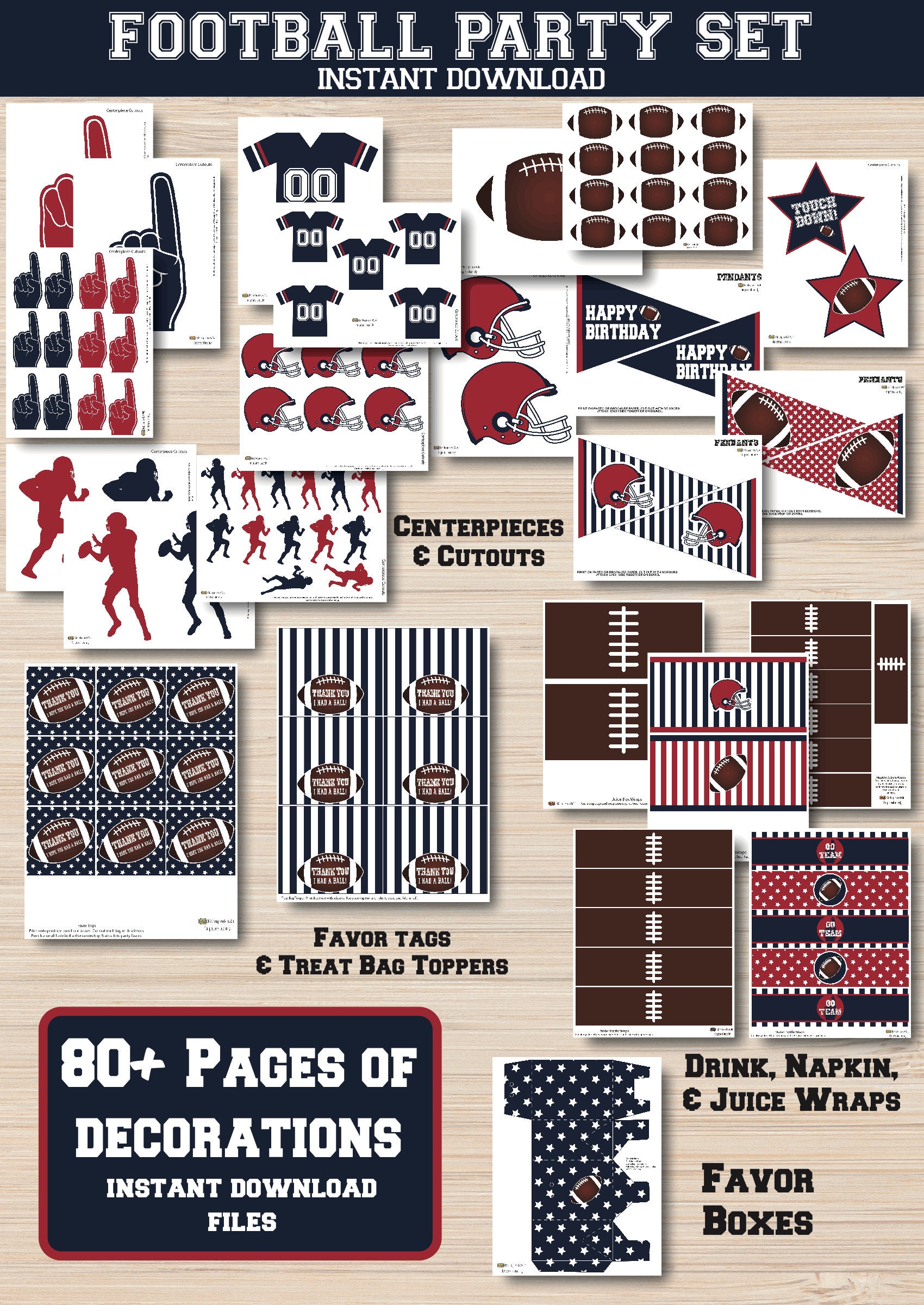 Football Birthday Party Decorations Sports Birthday Party | Etsy