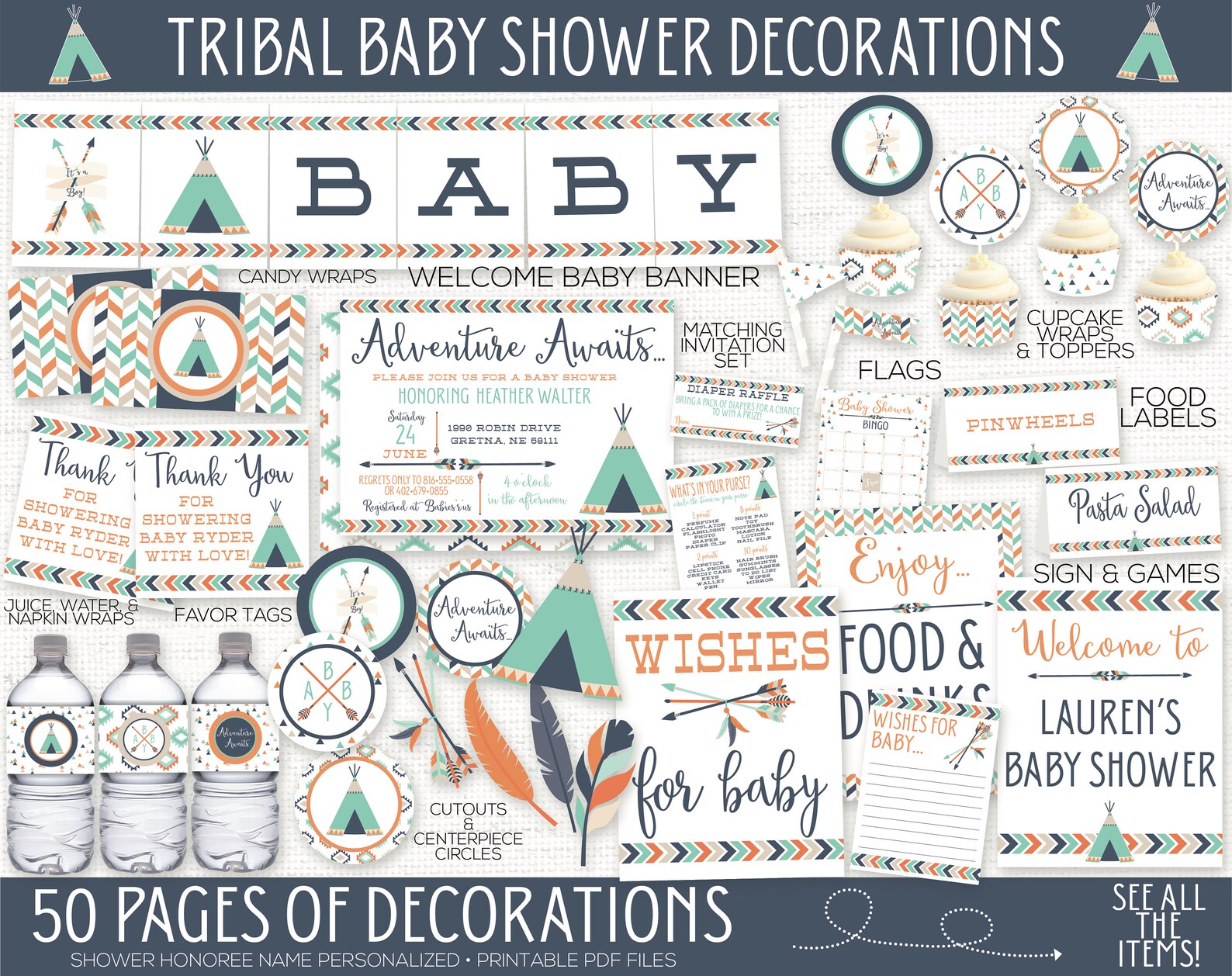 Tribal Aztec Baby Shower Invitation, Tribal Aztec Baby Shower ...