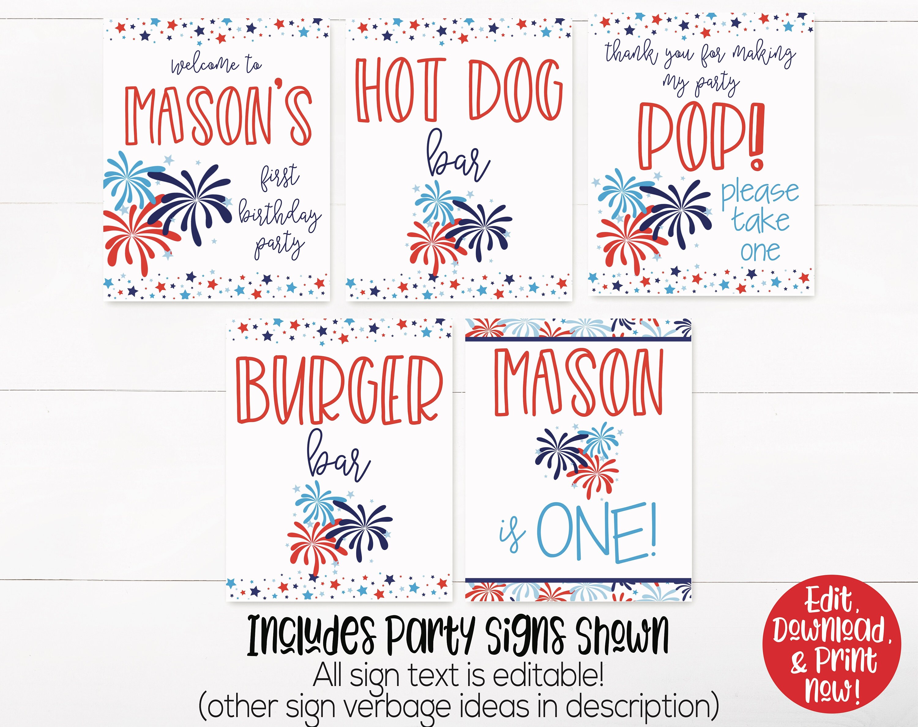 4th of July Party Signs 4th of July BBQ Birthday Party | Etsy