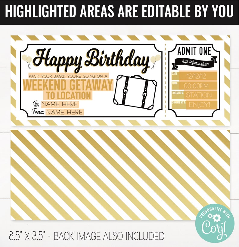 Weekend Surprise Weekend Getaway Gift Voucher Weekend Getaway - Etsy