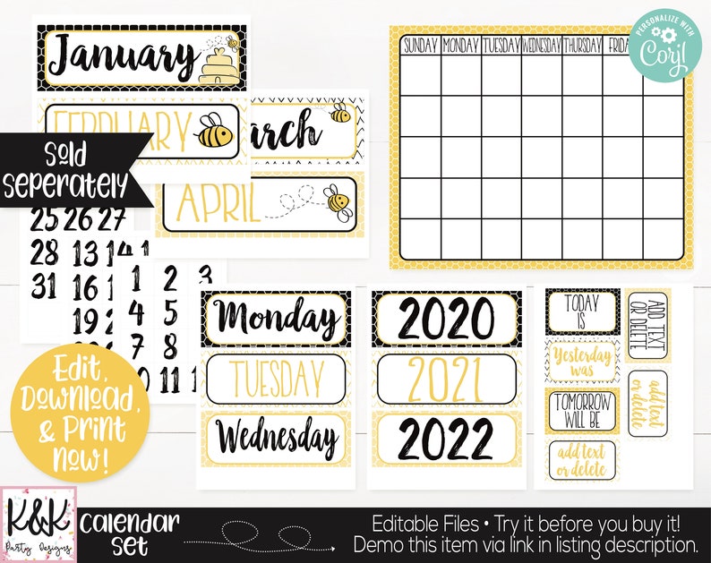 Bee Theme Classroom Editable Behavior Clip Chart Printable - Etsy