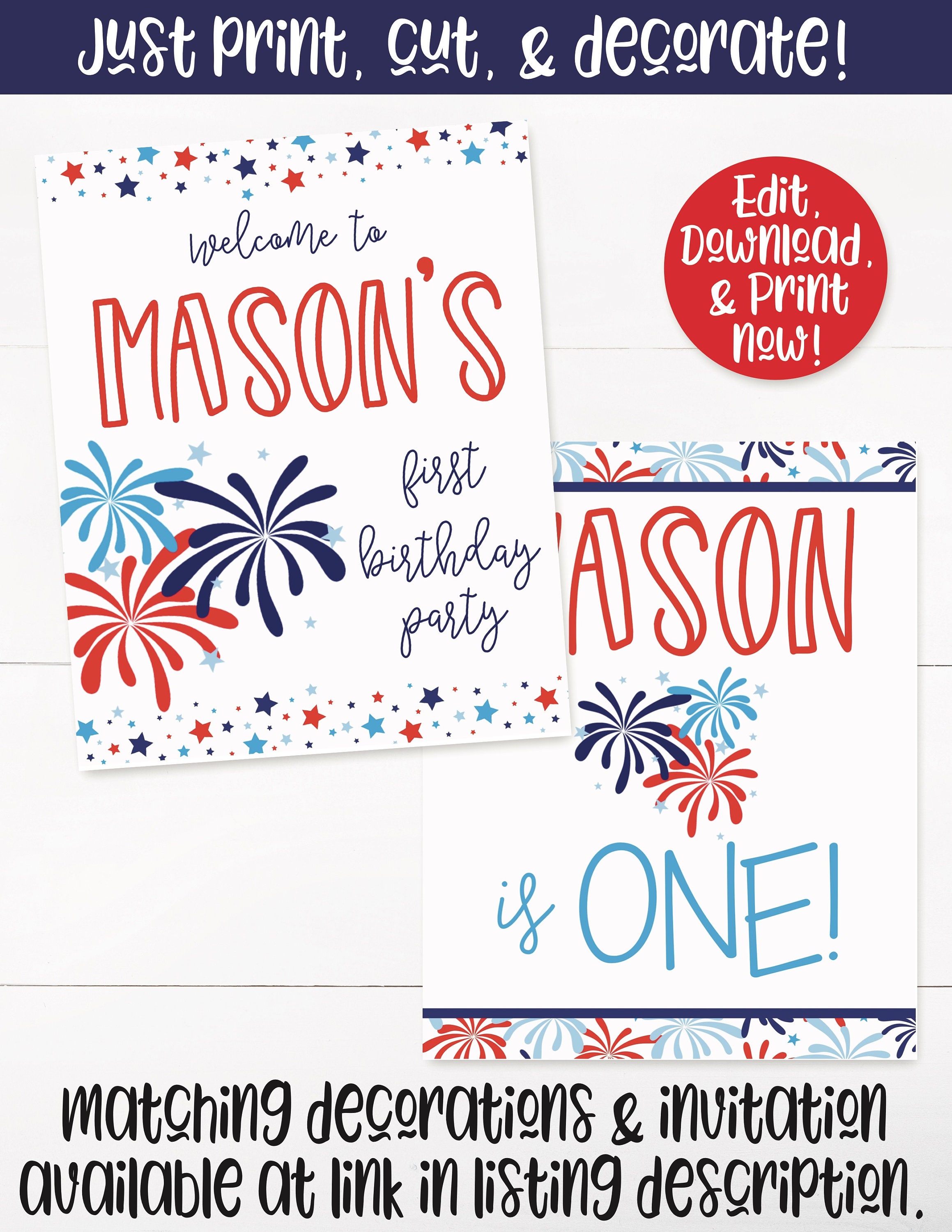 4th of July Party Signs 4th of July BBQ Birthday Party | Etsy
