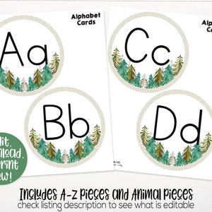 Woodland Forest Theme Classroom Alphabet Banner Printable, Teacher ...